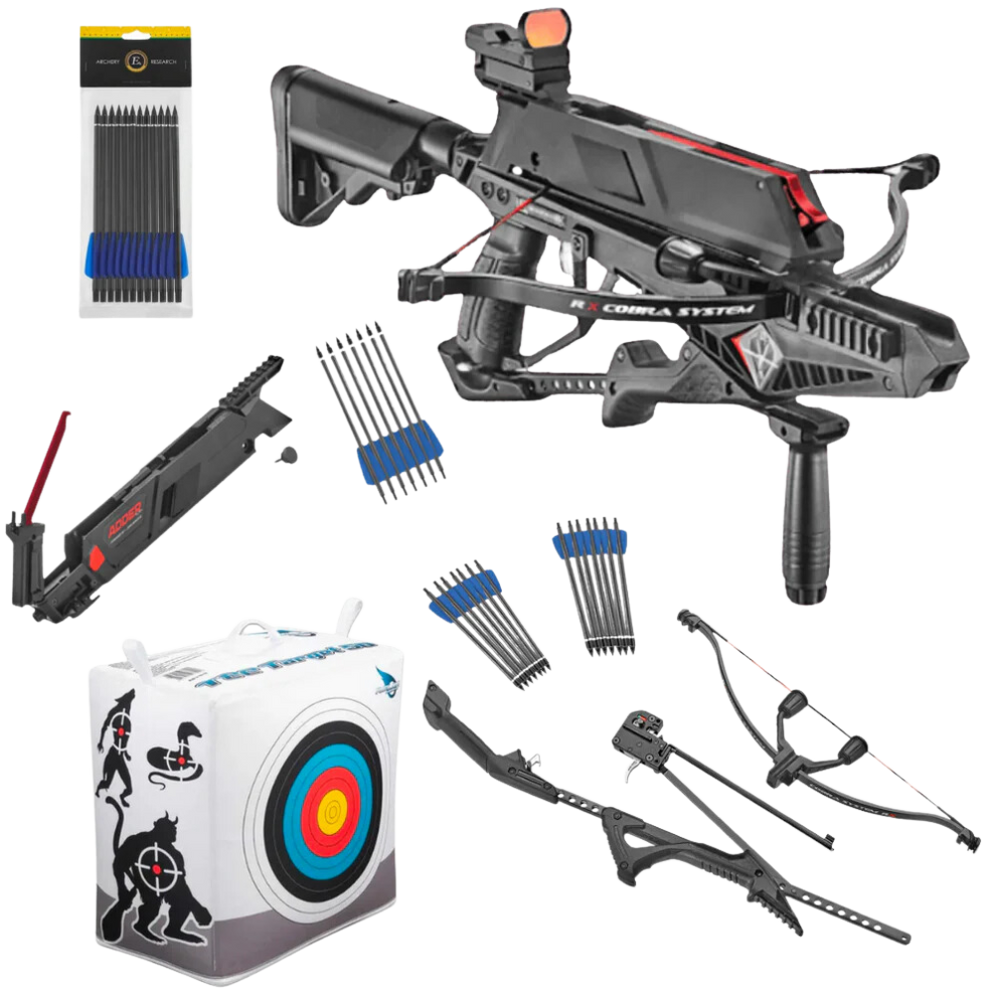 EK Archery Cobra RX Adder Self Loading 130lb Complete Crossbow Bundle ...